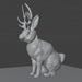 Jackelope Rabbit Mythical Cryptid 3d Printing STL File - Etsy