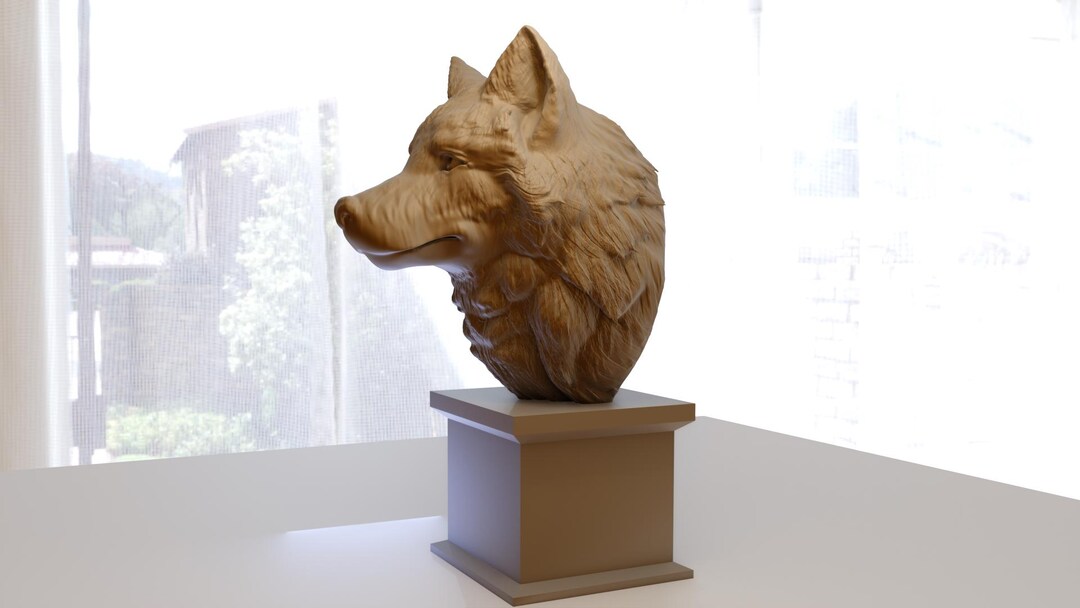 Wolf Head Bust 3d Printing STL File - Etsy