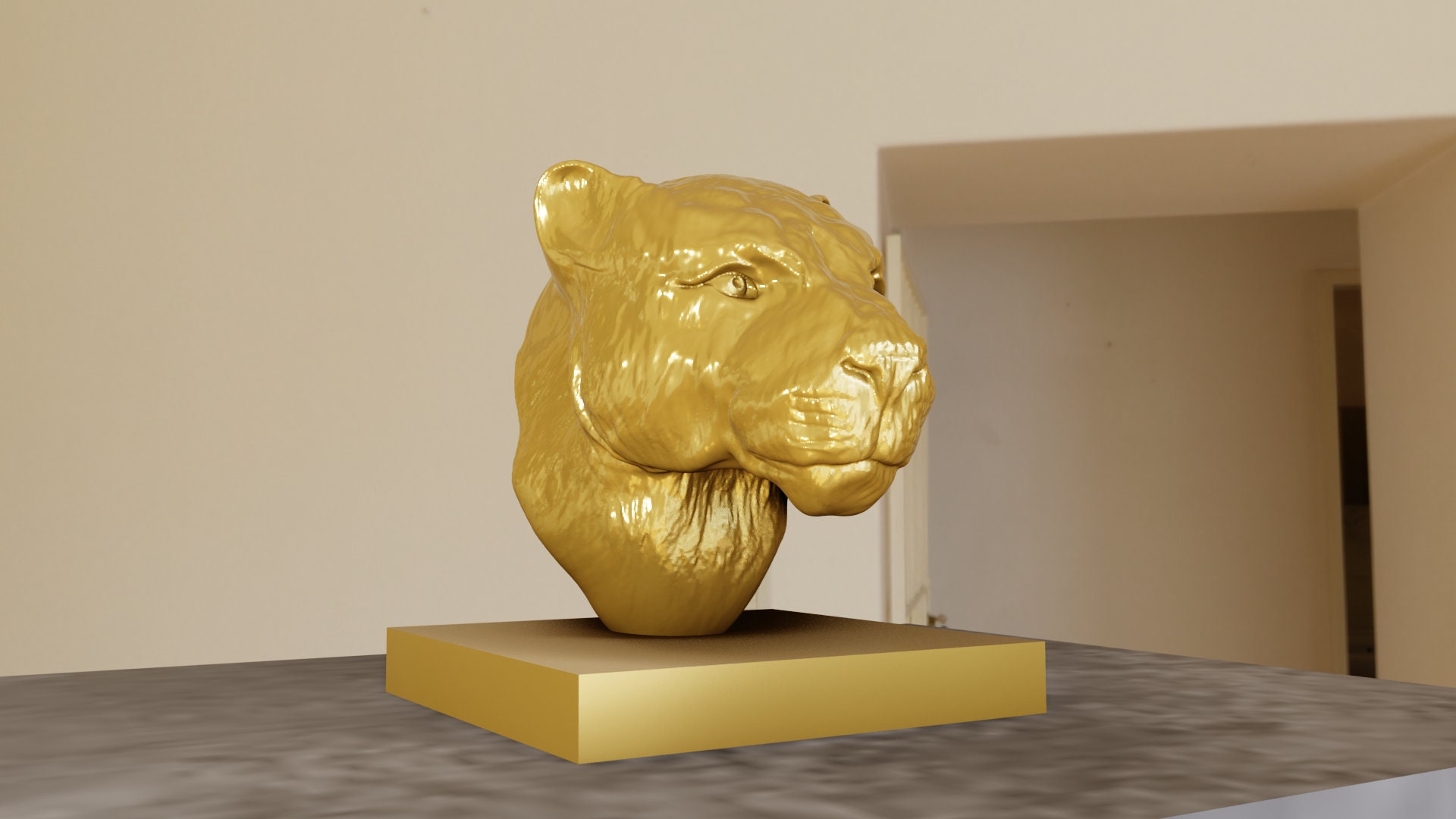 Lioness Head Bust Statue Stl 3d Print File - Etsy