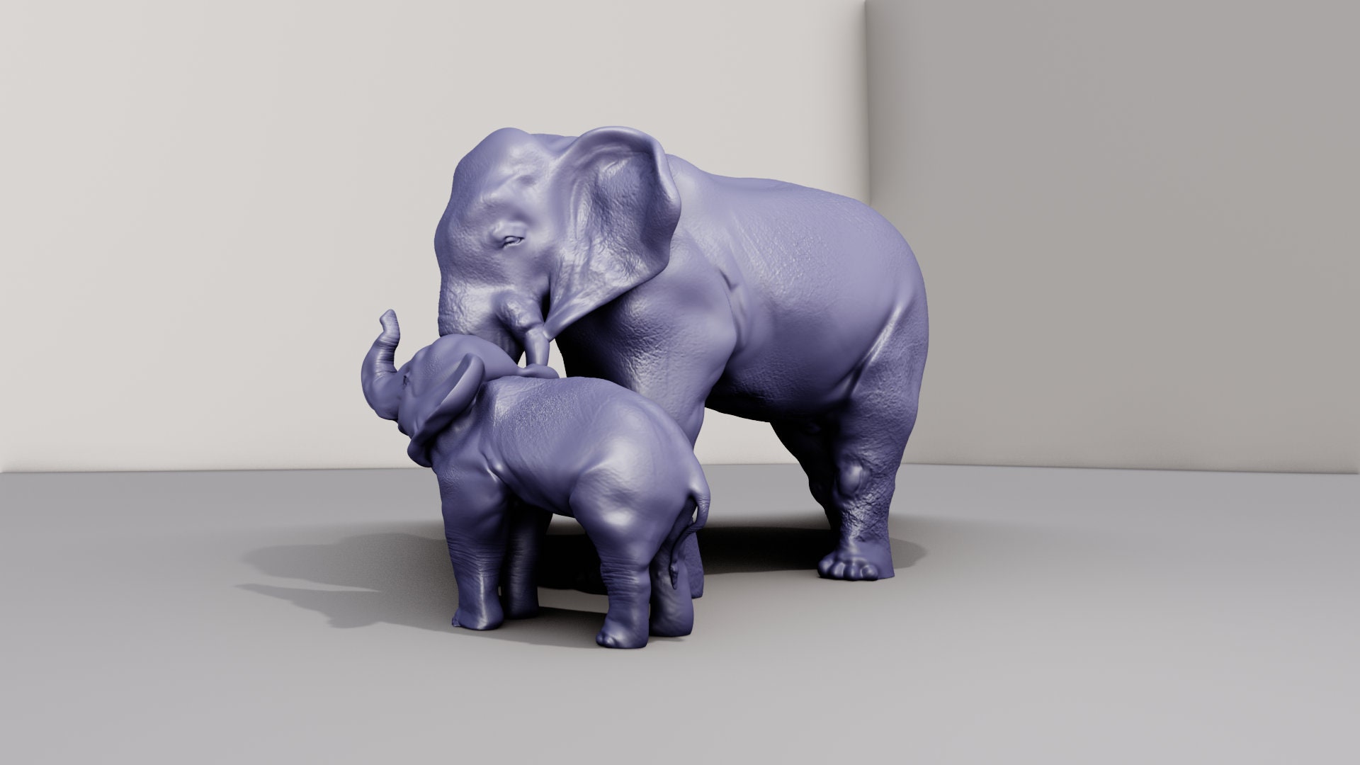 Elephant + Calf 3d Printing STL File - Etsy