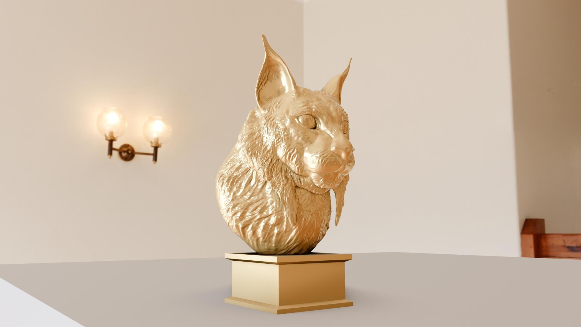 Lynx Roaring Statue 3d Printing STL File - Etsy