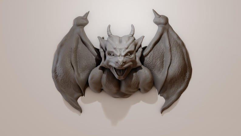 Gargoyle With Wings Roaring Statue Wall Mount 3d Printing STL File - Etsy