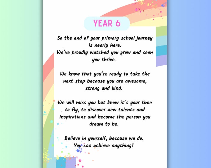 Year 6 Leavers Poem - Etsy