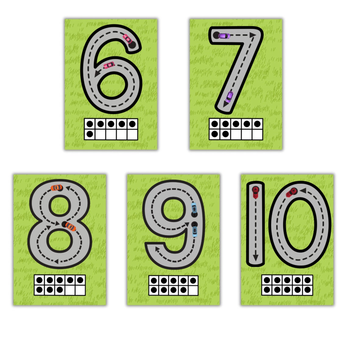 Numbers to 10 Road-themed A4 Sized Cards - Etsy