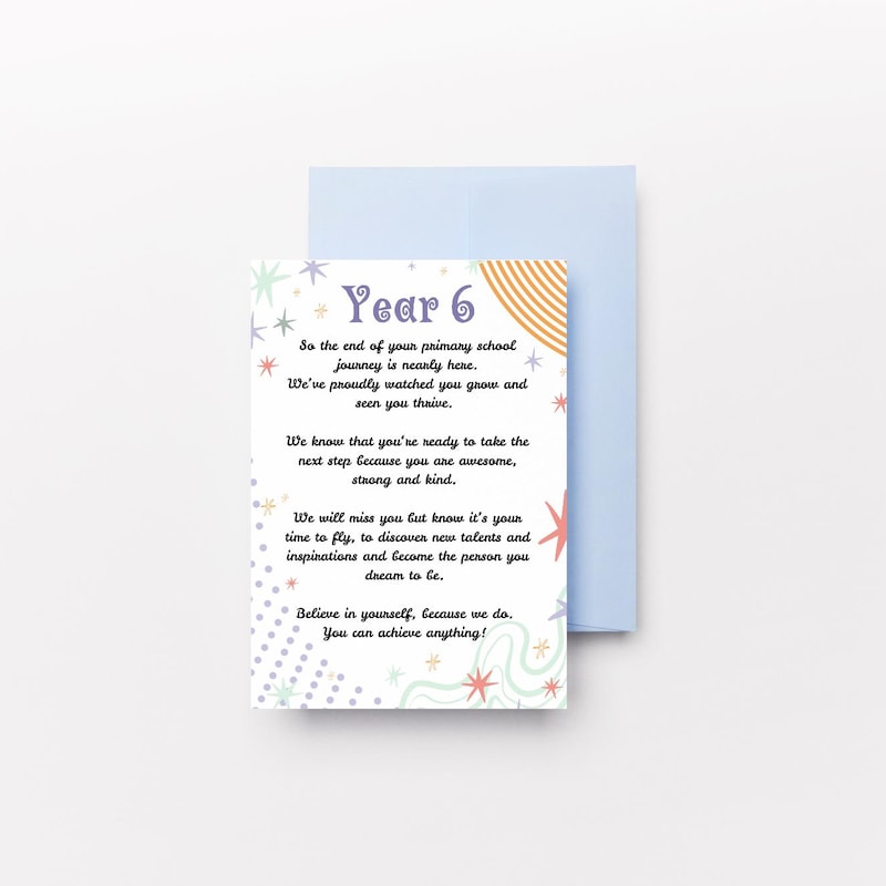Leavers Year 6 Poem - Etsy UK