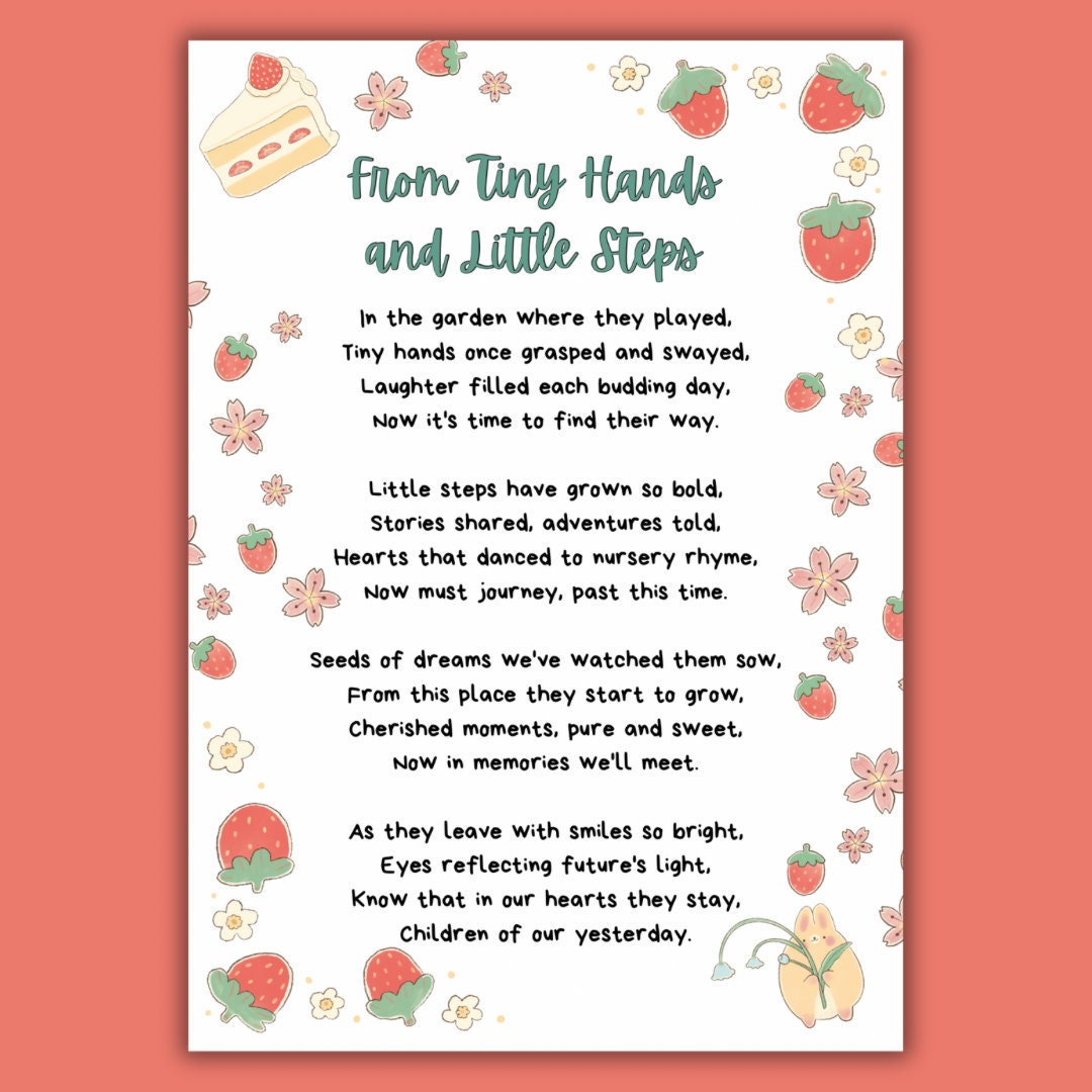 End of School Year Farewell Poem (A4 Poster) - Etsy
