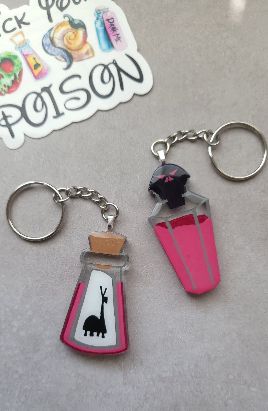 Villain Poison Bottle Keychains// Disney Villains Inspired - Etsy