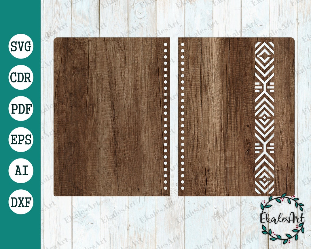 Boho Pattern Notebook Cover SVG, Spiral Notebook Cover Template ...
