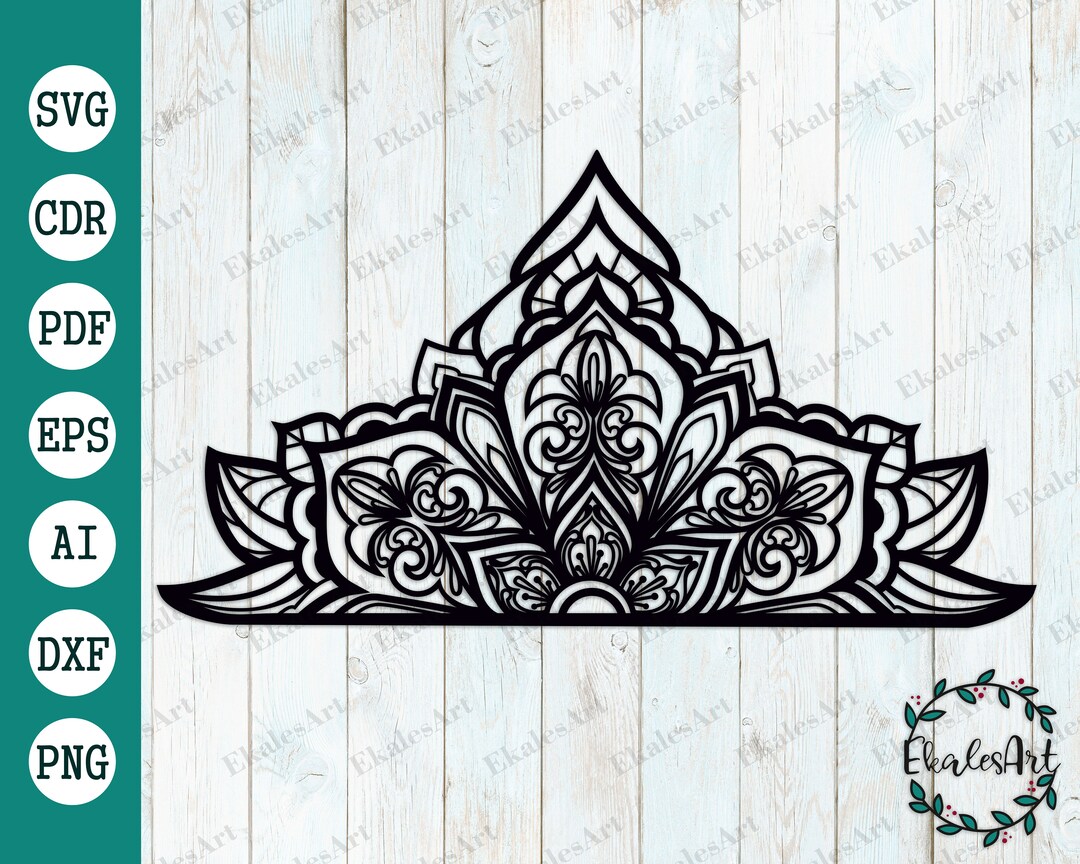 Half Mandala SVG File: Boho Laser Cut Design (digital Download) - Etsy