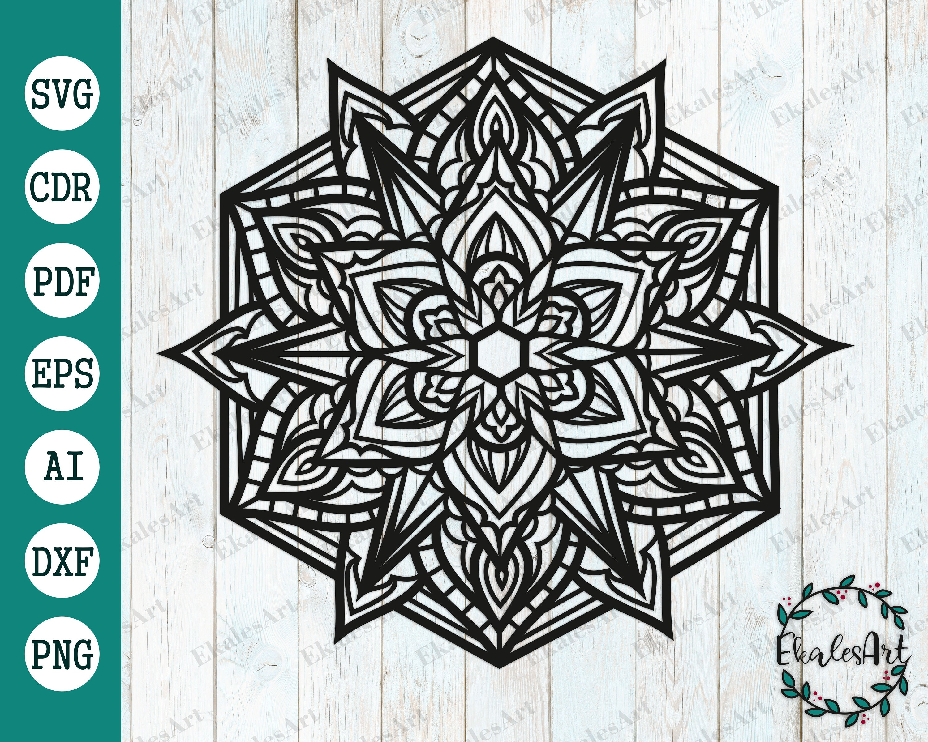 Mandala SVG File Mandala Laser Cut File Zentangle Svg for - Etsy