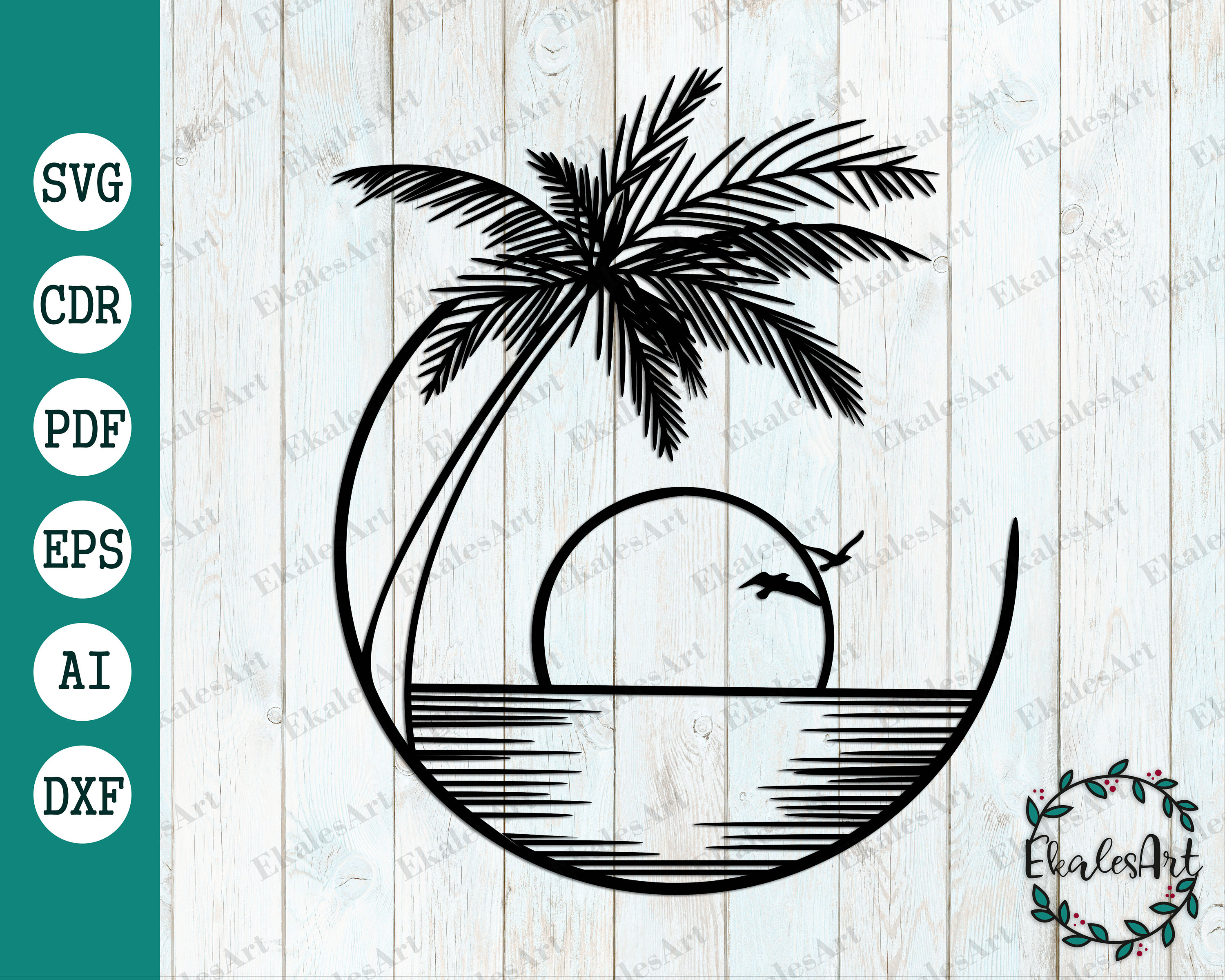 Palm Trees SVG File Tropical Sunset Cut File Palm Tree SVG - Etsy Israel