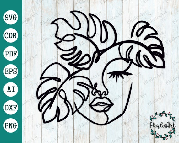Plant Face SVG File Floral Woman Cut Face and Plants Lady | Etsy