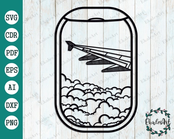 Airplane Window SVG Airplane Wing Svg Aircraft Scene | Etsy
