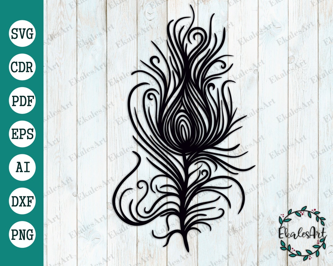 Peacock Feathers SVG File, Feather Bird Cut File, Bird Feather Svg ...