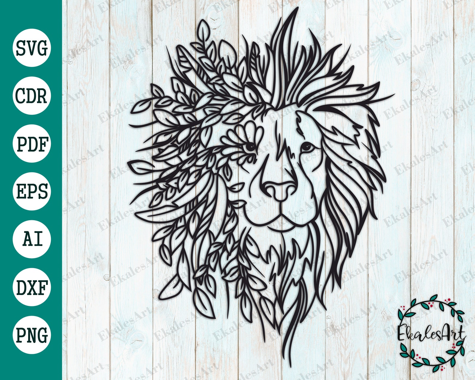 Lion Head SVG File, Floral Animal Svg, Lion Face Svg, Lion Mandala Svg ...