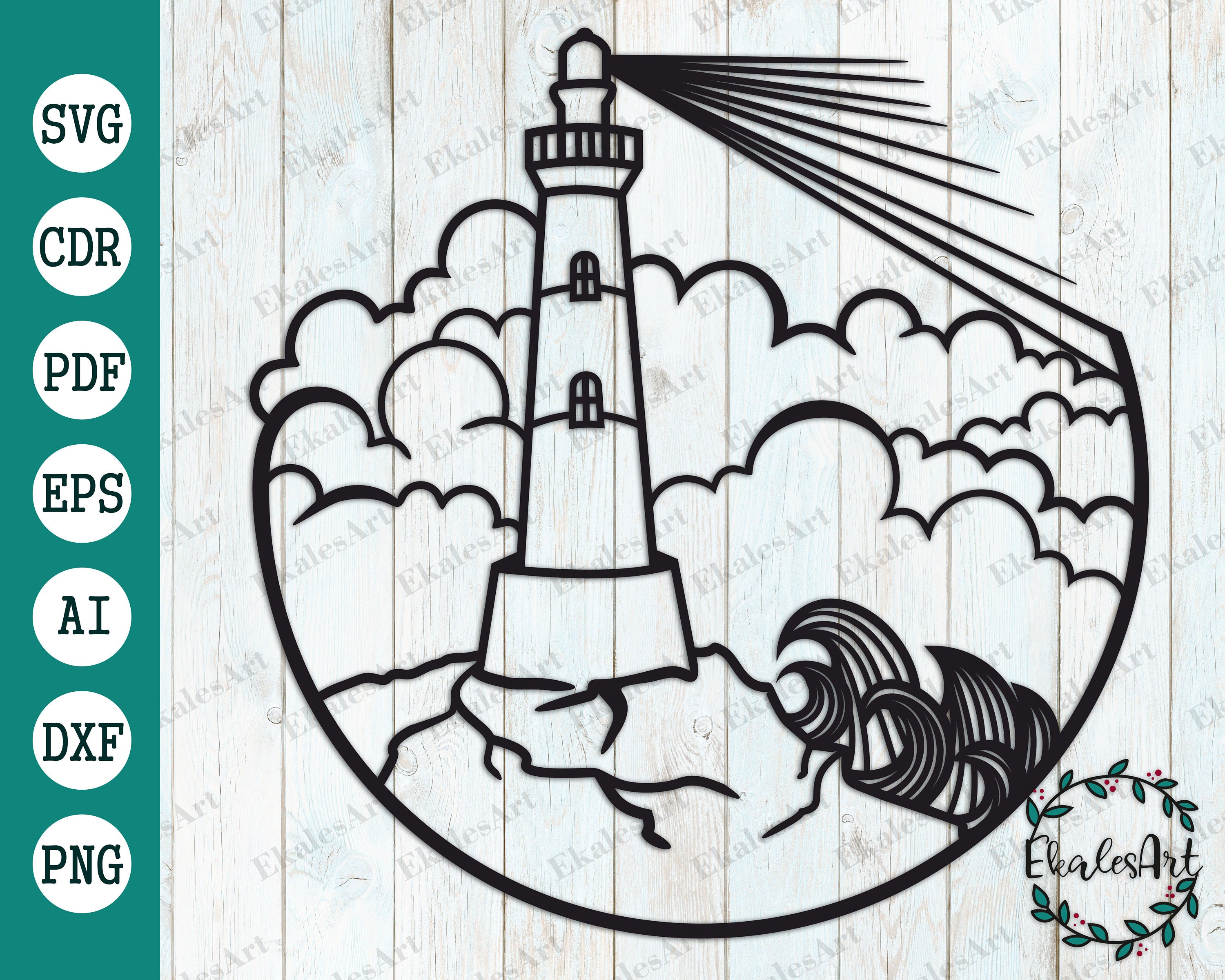 Lighthouse SVG File: Coastal Nautical Tower (digital Download) - Etsy