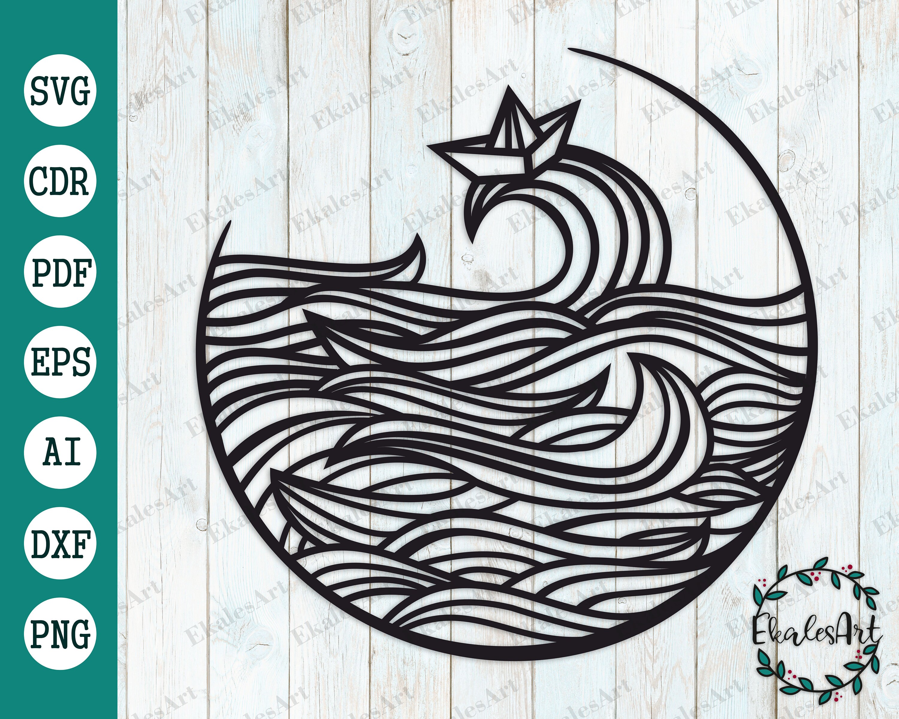 Waves Svg Ocean Waves Svg Paper Boat SVG File Sailing Boat - Etsy