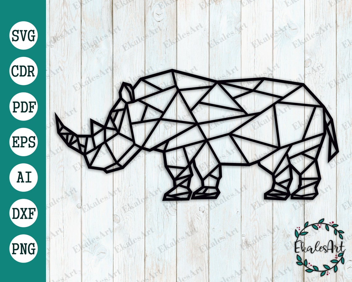 Rhinoceros SVG Geometric Wildlife Svg Rhino Svg Cut File - Etsy