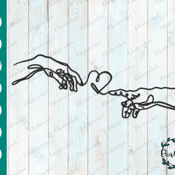 Hands of God Line Art - Etsy