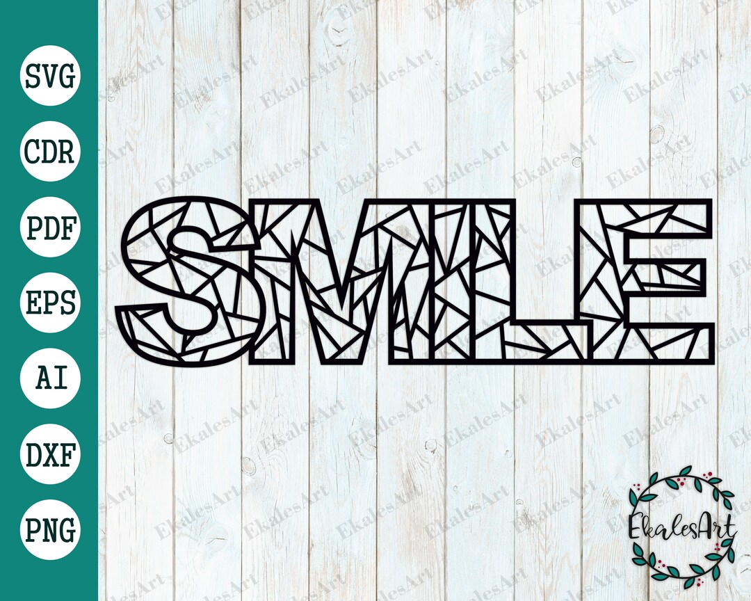 Geometric Smile SVG File: Laser Cut Design (digital Download) - Etsy