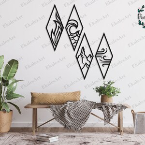 Rhombus 4 Elements SVG File, Four Elements Cut File, Four Elements ...