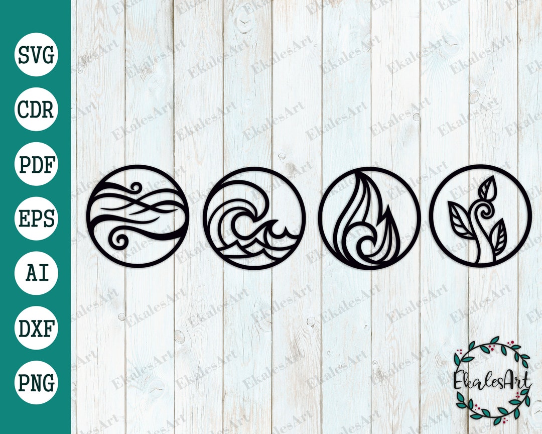 4 Elements SVG File, 4 Elements Cut File, Four Elements Clipart, Water ...