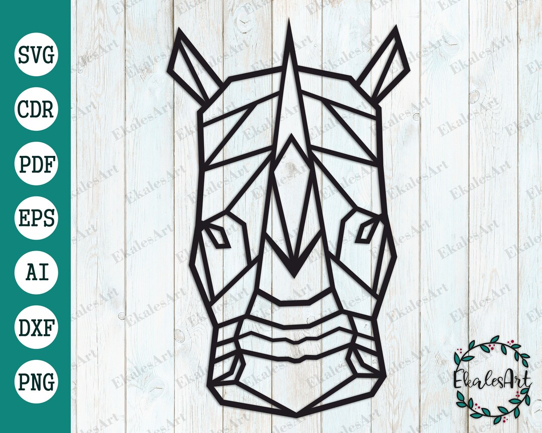 Rhinoceros Head SVG, Rhino Svg, Rhino Png, Geometric Wildlife Svg ...