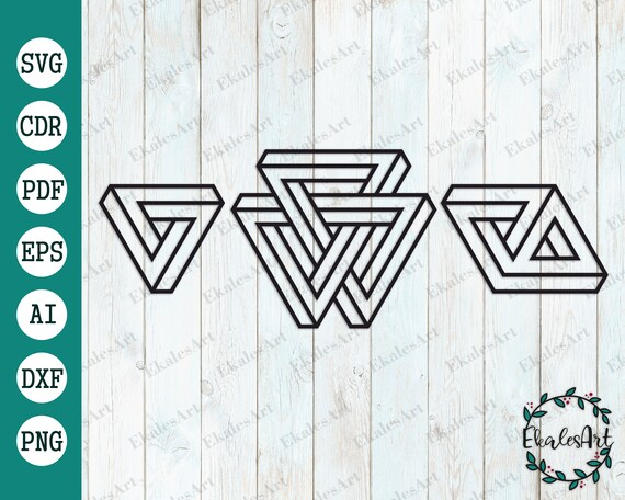 Optical Illusion SVG Impossible Triangle SVG Abstract - Etsy