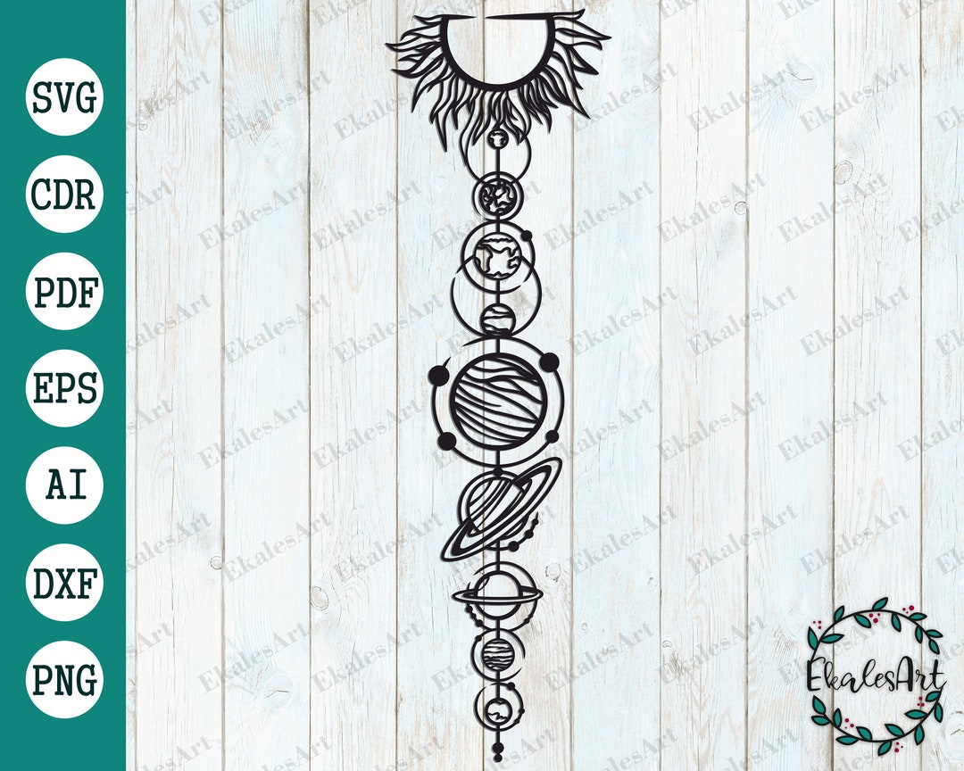 Solar System SVG, Planets SVG, Earth Sun Saturn Venus Mars Cut File ...