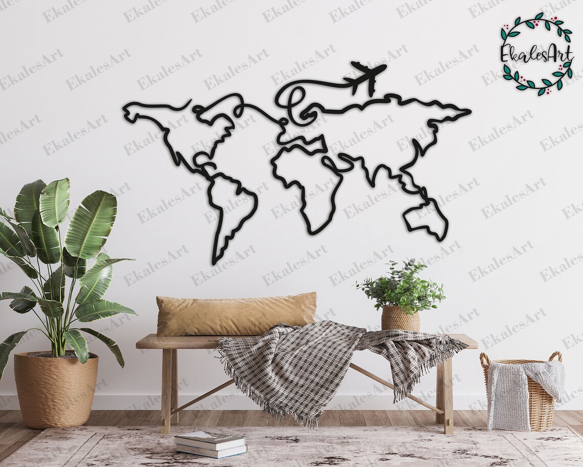 Trip Around the World SVG File World Map Cut File World Map - Etsy