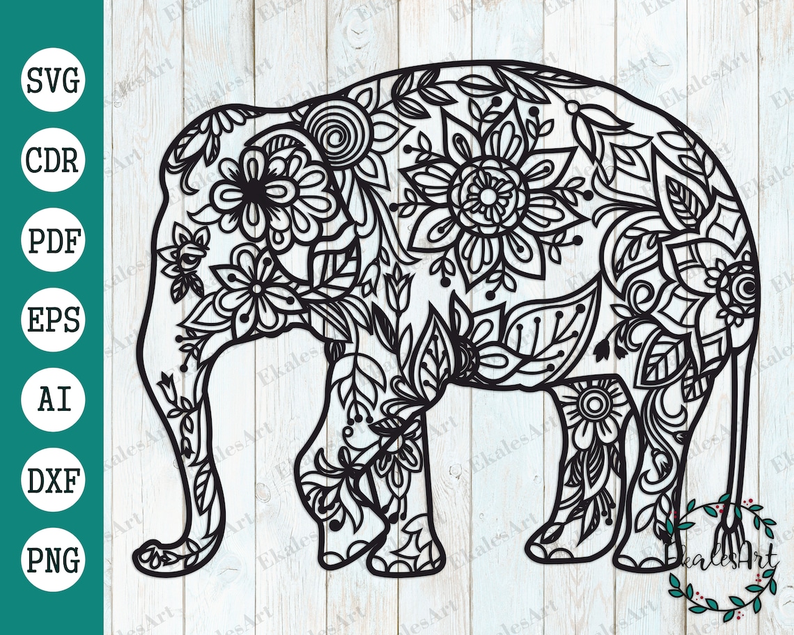 Elephant SVG Mandala Elephant Svg Cut File Elephant Ornament - Etsy