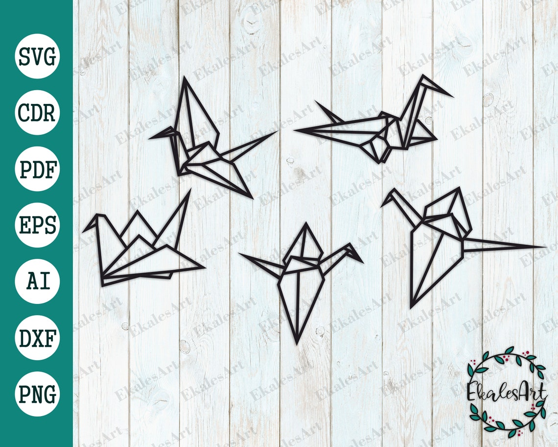 Origami Crane SVG Set: Japanese Decor Cut Files (digital Download) - Etsy