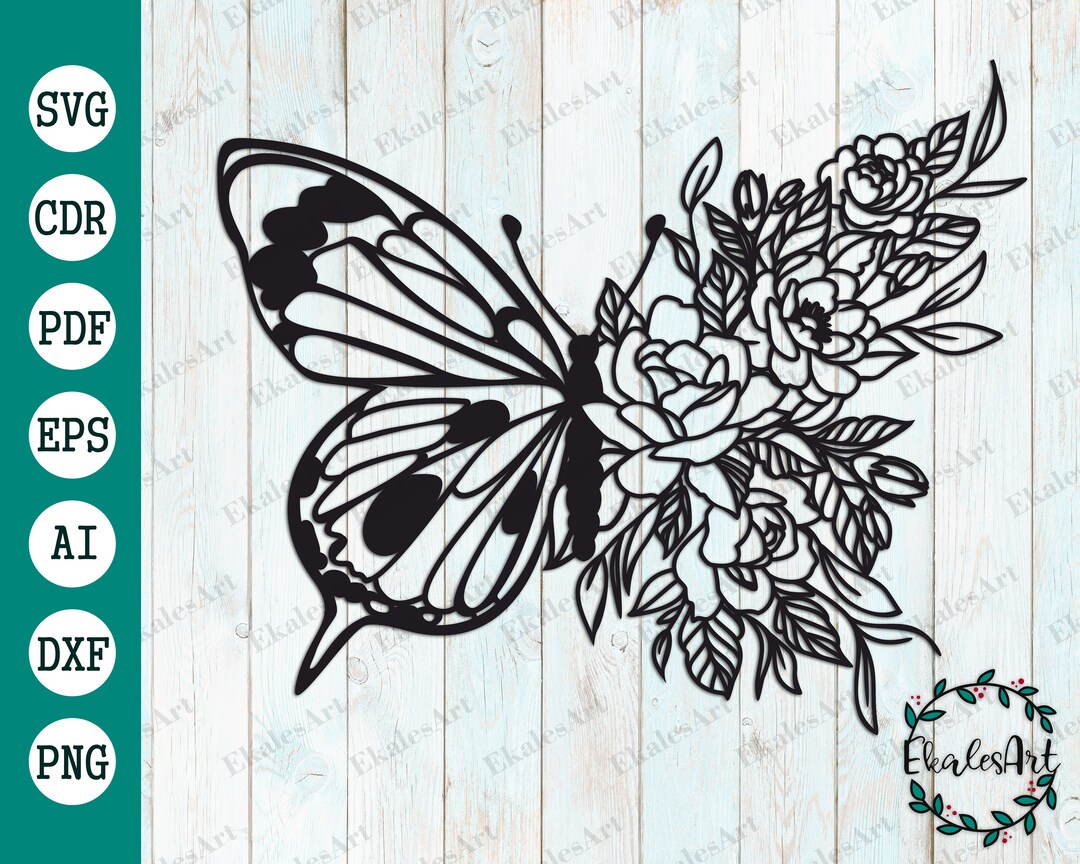 Butterfly SVG, Floral Butterfly Svg, Butterfly Svg Cut File, Butterfly ...