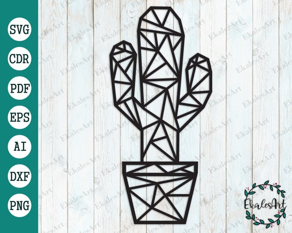 Geometric Cactus SVG File Cactus Plant Cut File Cacti | Etsy