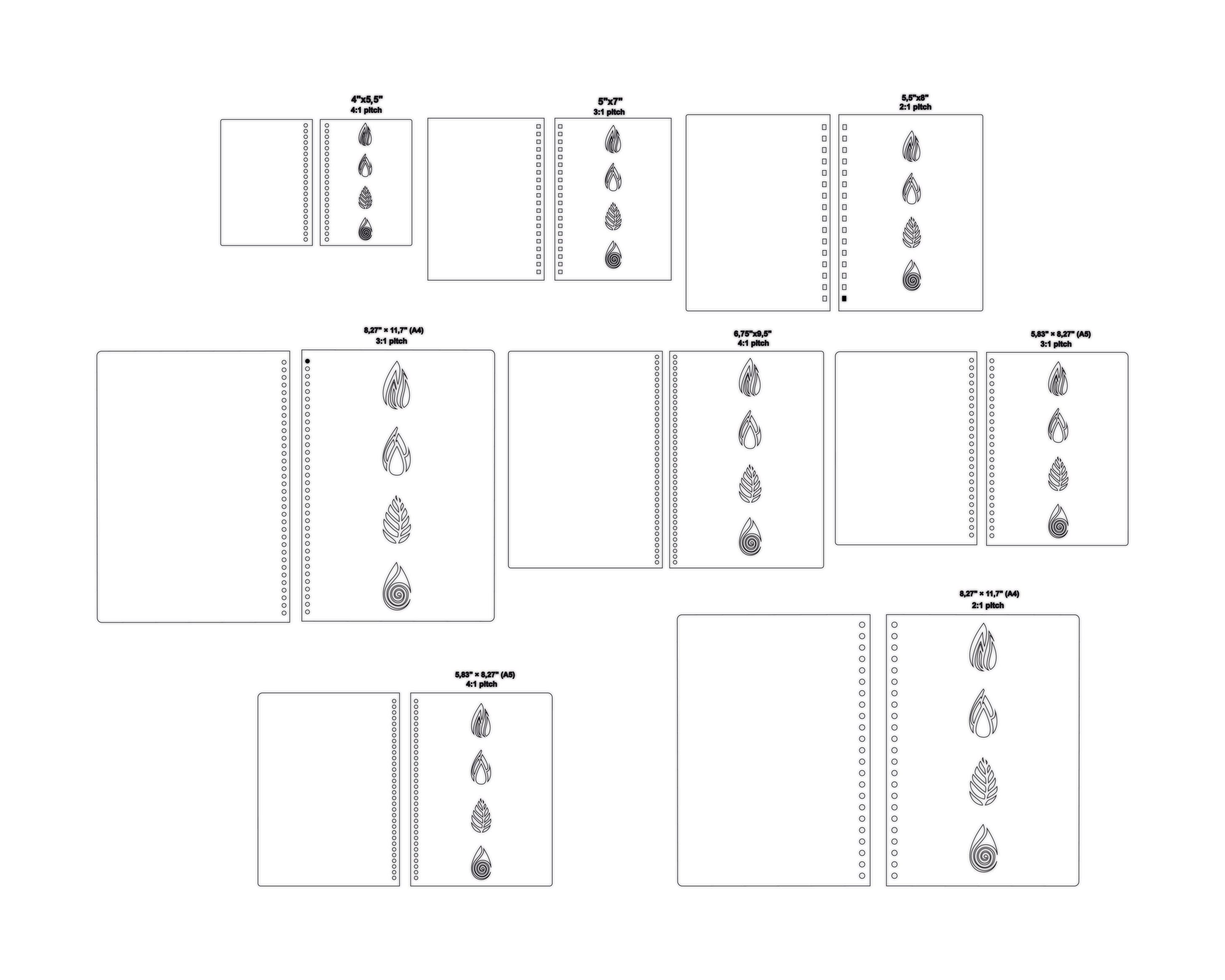 Four Elements Notebook Laser Cut File Glowforge Notebook - Etsy