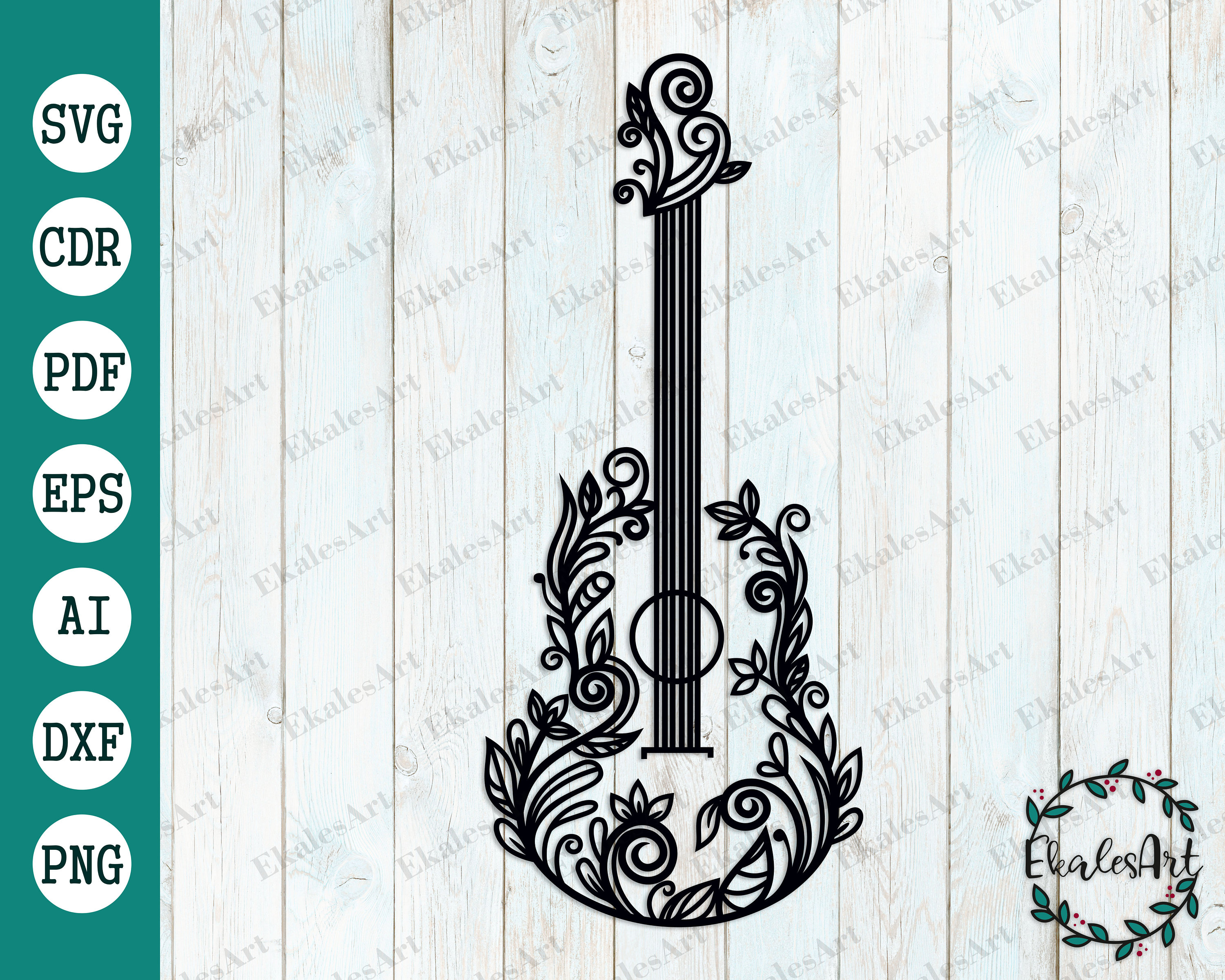 Guitar SVG File Guitarist Cut File Music Clipart Acoustic | Etsy