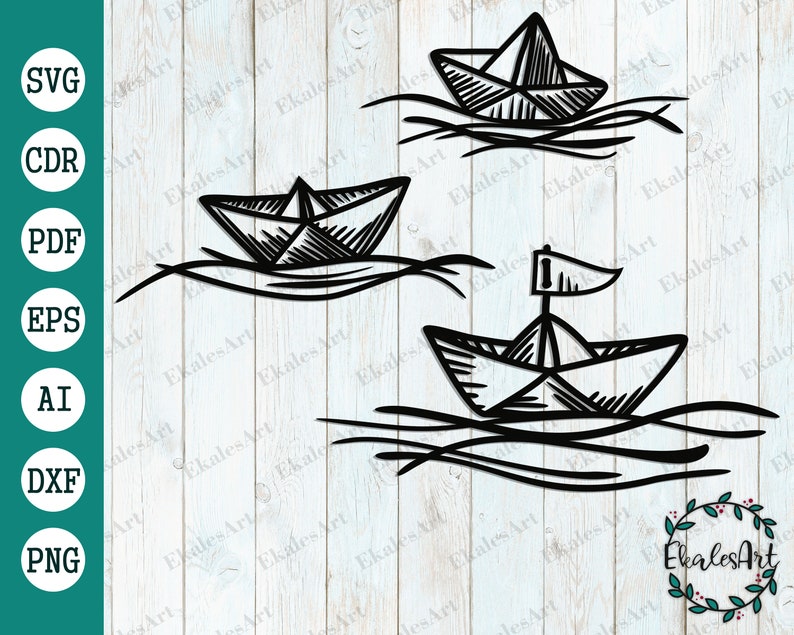 Paper Boat SVG: Origami Nautical Clipart (digital Files) - Etsy