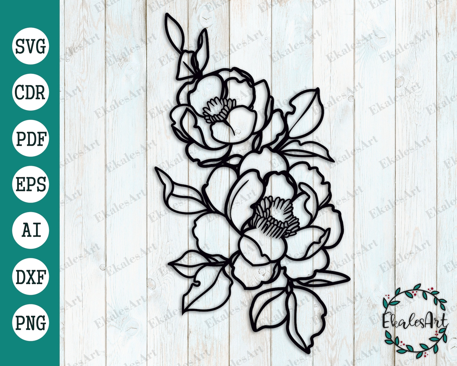 Flowers SVG Peony Svg Peony Clipart Peony Svg Bundle - Etsy