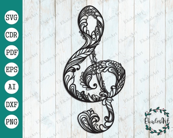 Treble Clef SVG File Music Notes Cut File Music Clipart - Etsy