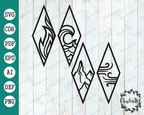 Rhombus 4 Elements SVG File Four Elements Cut File Four - Etsy Canada