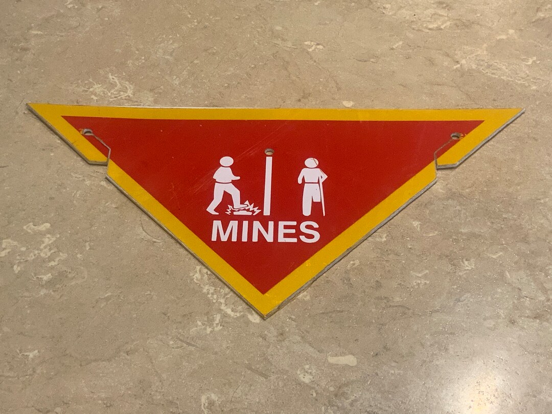 Original Vintage Minefield Mine Warning Marker Sign Free - Etsy