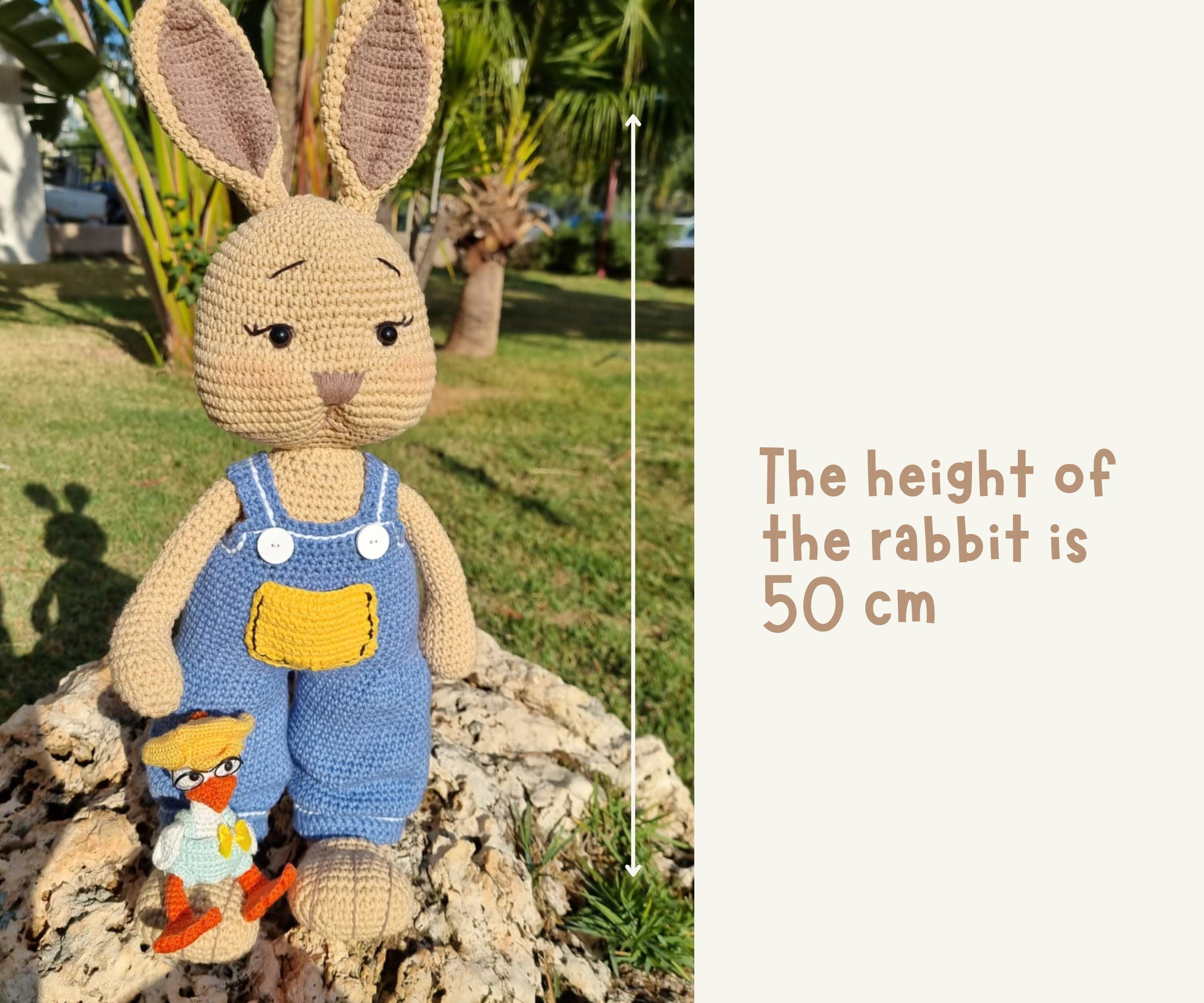 Bunny in Overalls Crochet Pattern PDF | 50cm Amigurumi Rabbit | English ...