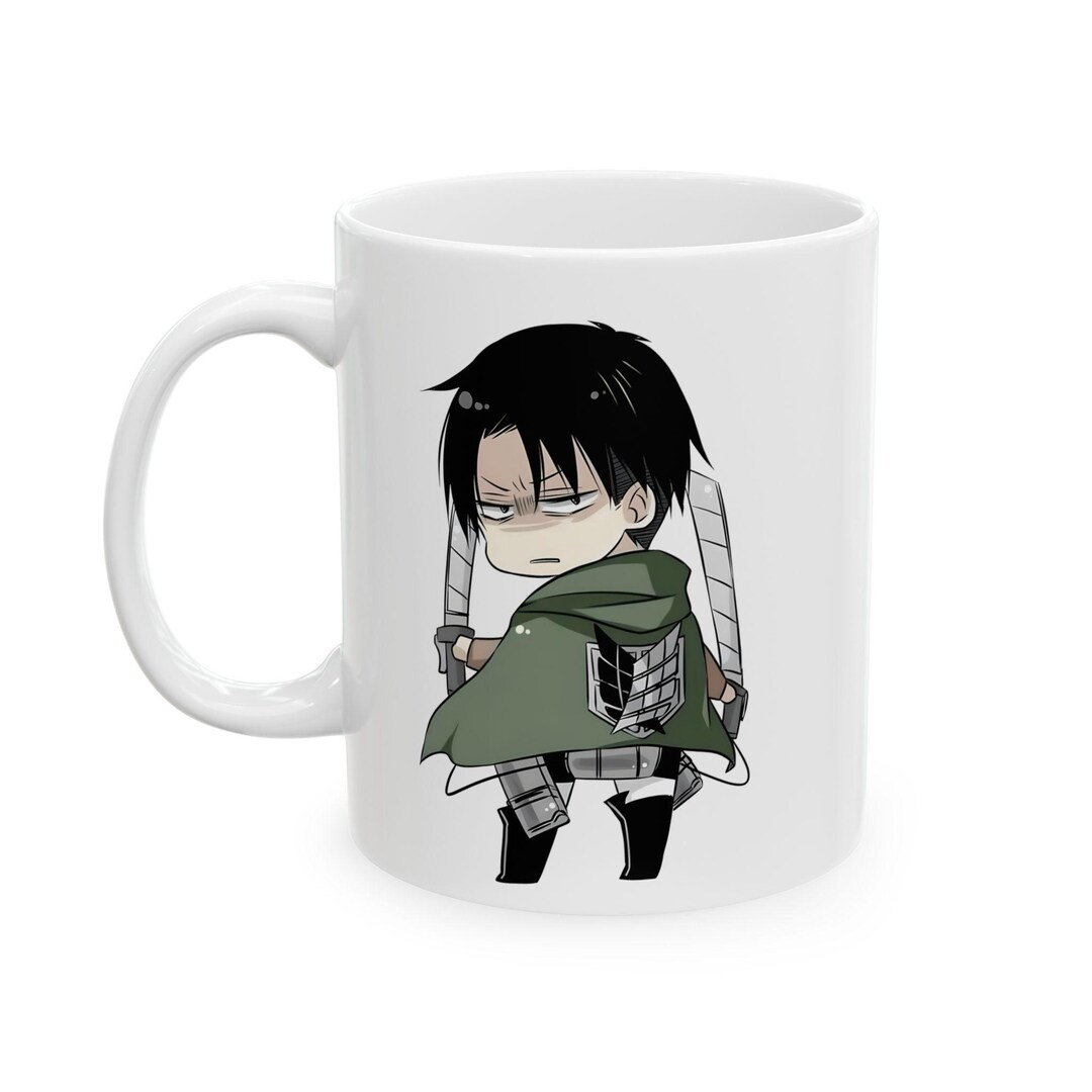 Levi Ackerman Chibi Attack on Titan Mug - Anime Manga Coffee Cup, Otaku ...