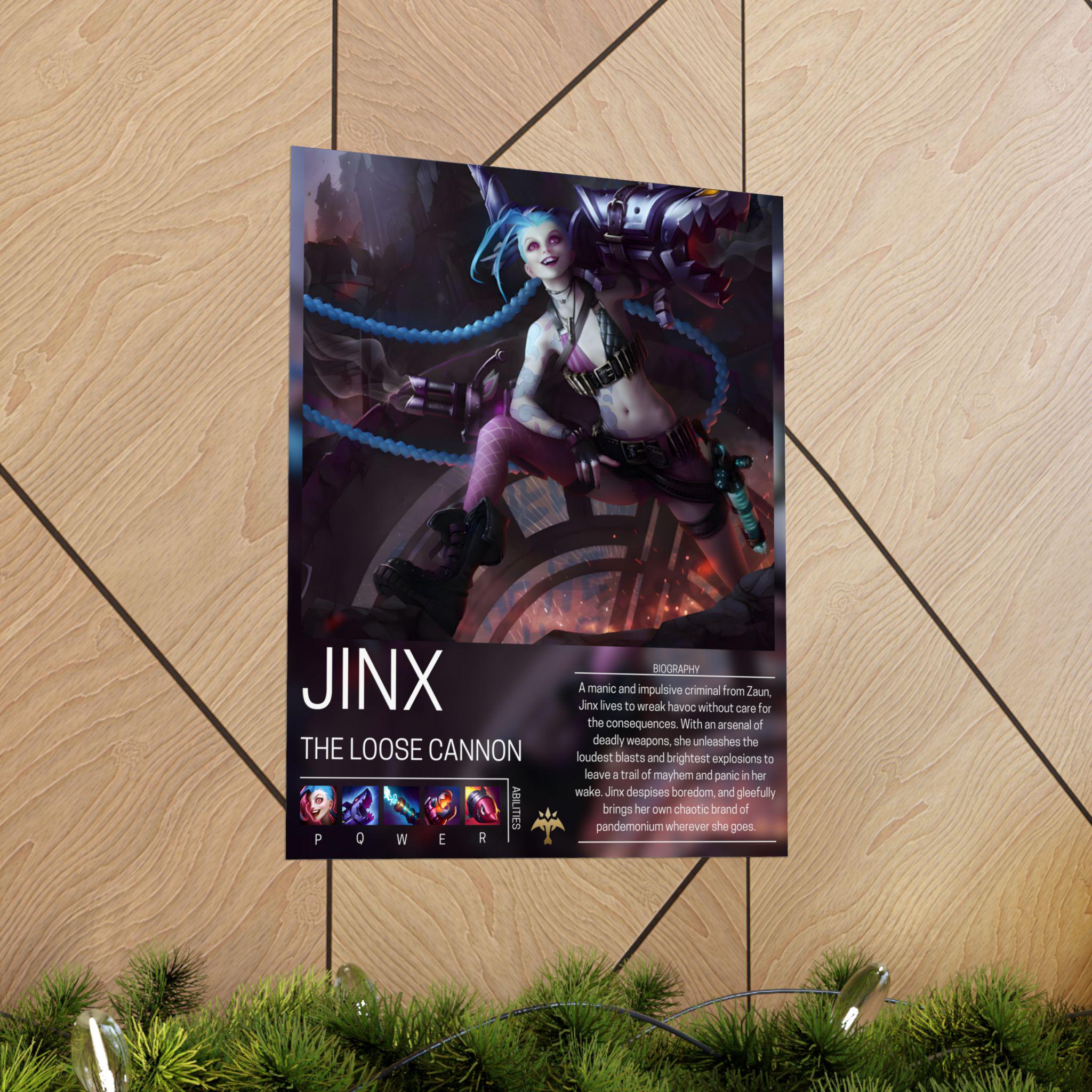 League of Legends Jinx Poster, Gaming Wall Art, Matte Vertical Print ...