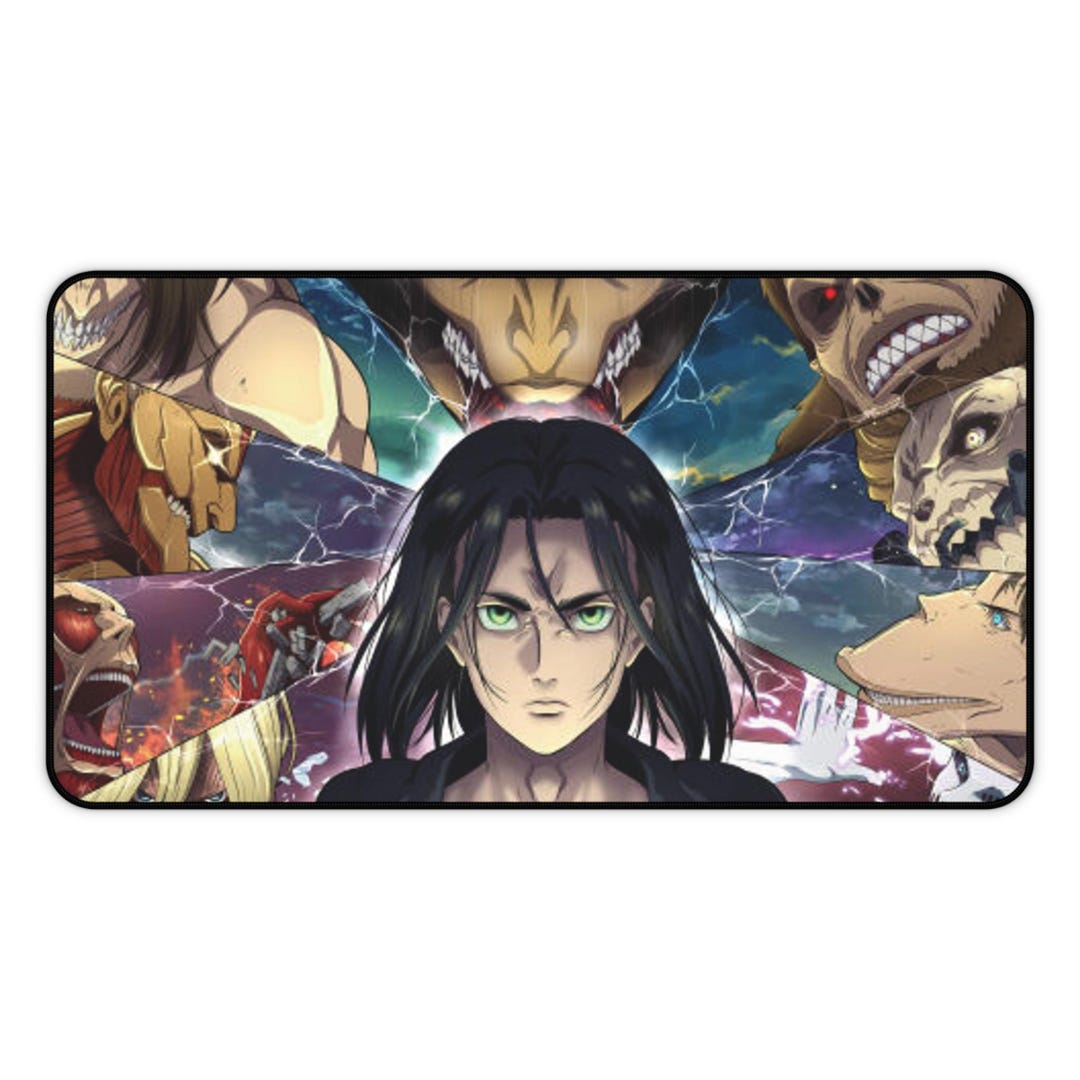 Anime Mousepad, Attack on Titan Eren and Titan Shifters Desk Mat ...