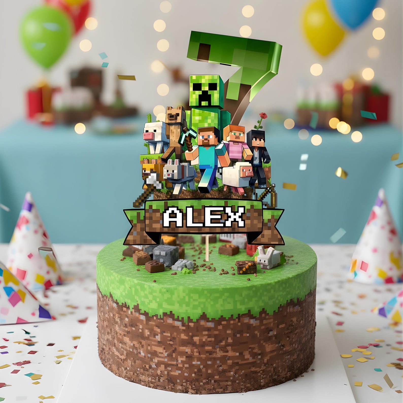 Pixel Game Birthday Cake Topper | Editable Name & Age (digital Download ...