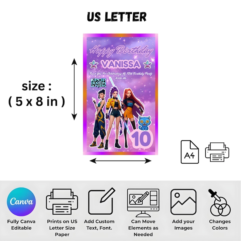 KPOP Party Bag Labels | Kpop Demon Hunters Party Decor | Kpop Birthday ...