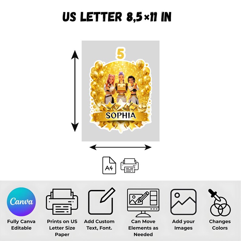 Kpop Demon Hunters Cake Topper | Personalized Birthday Cake Topper ...