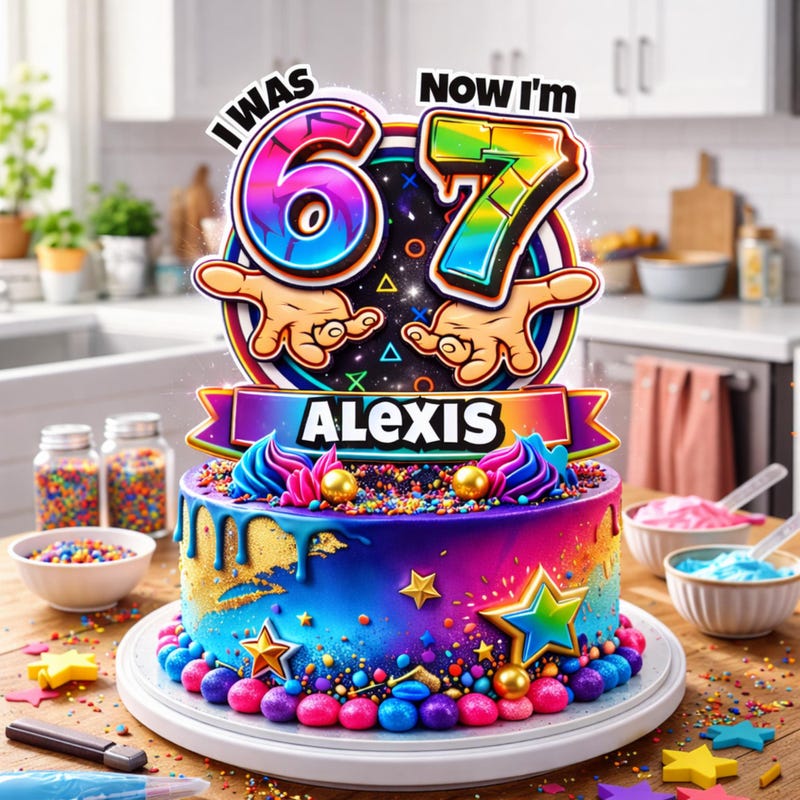 6 7 Birthday Cake - Etsy