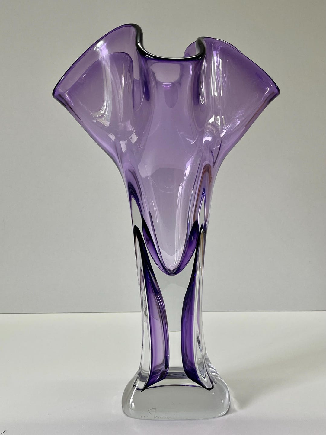 Adam Jablonski - Signed Design Purple Glass Vase - 1980s - Etsy